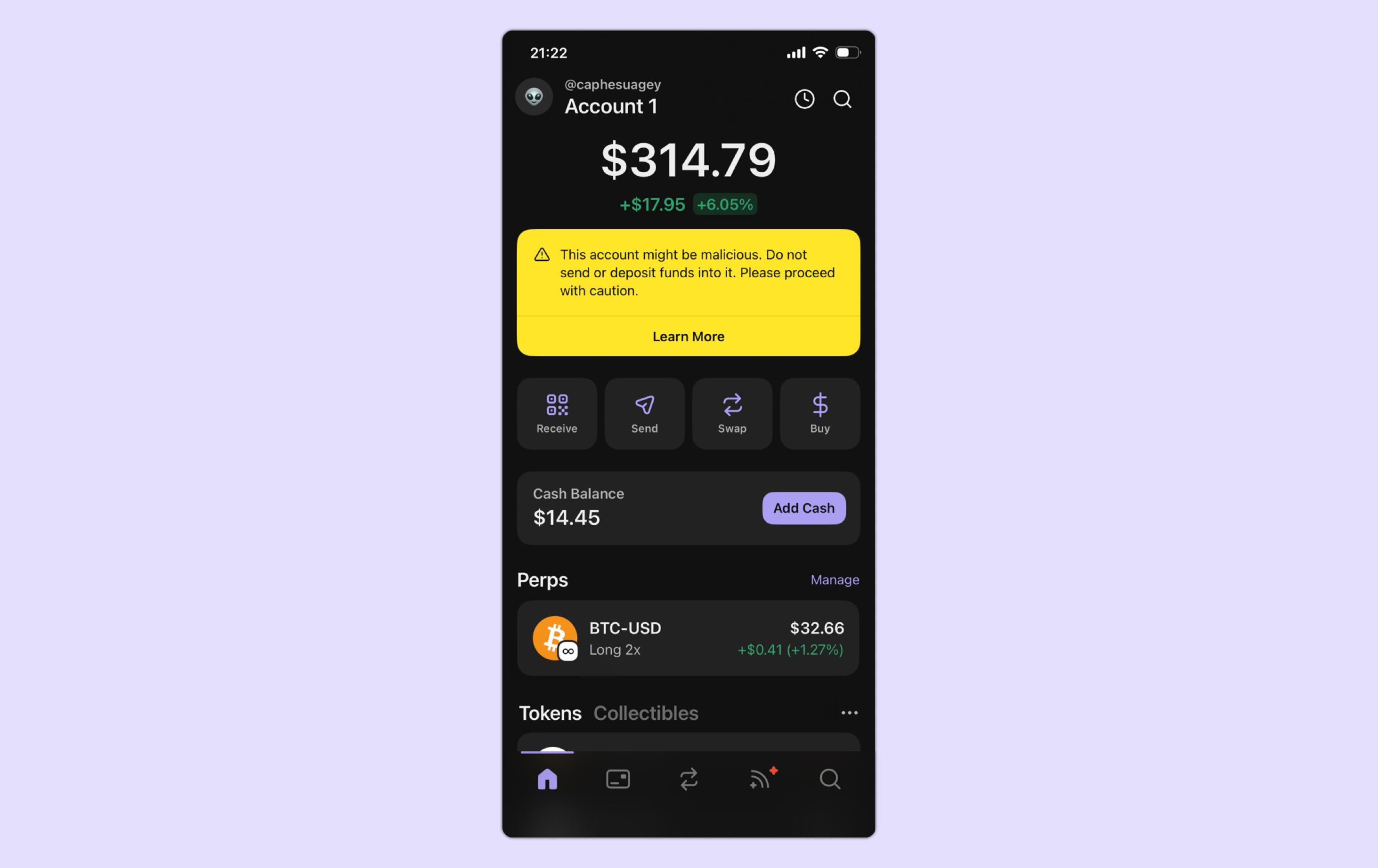 "This account might be malicious" – Phantom
